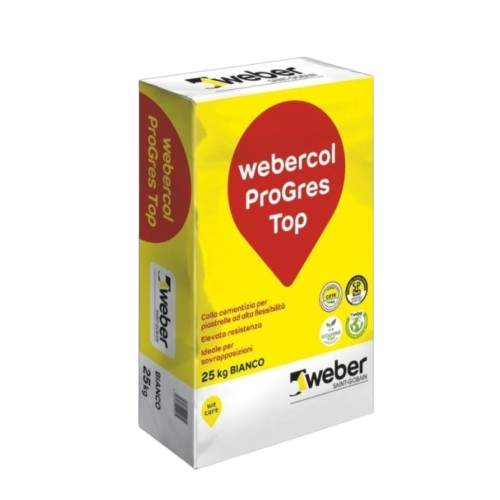 Webercol ProGres Top S1 bianco kg 25 adesivo cementizio a deformabilità ...